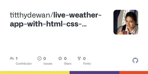 github titthydewan live weather app with html css javascript