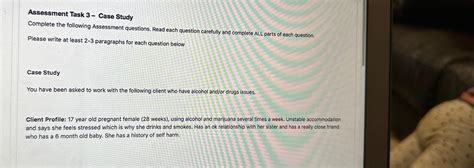 Solved Assessment Task Case StudyComplete The Following Chegg