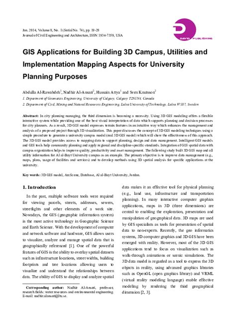pdf gis applications for building 3d campus utilities and
