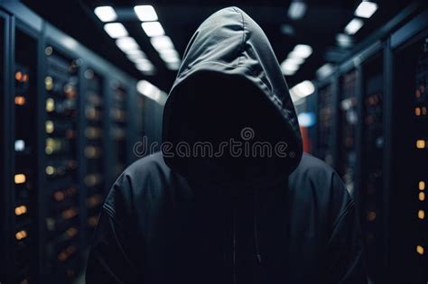 Generative Ai Hacker In A Dark Room Surrounded By Multiple Screens And Typing On A Keyboard