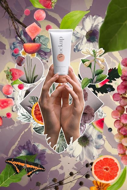 Premium Photo Cosmetic Products And Plants Collage