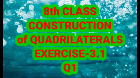 Th Class Maths Construction Of Quadrilaterals Ex In Telugu YouTube