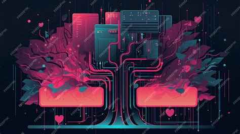 premium photo tech tree abstract data technology and data science 3d