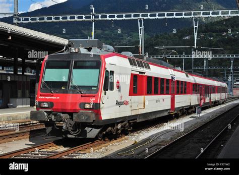 Electric Multiple Unit Passenger Train Waiting On Centre Road At Brig