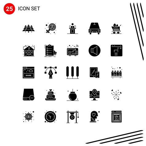 Set Of 25 Modern Ui Icons Symbols Signs For Passenger Speech Cancer Day