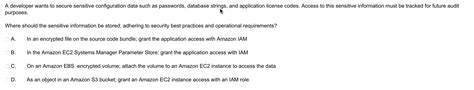 Solved A Developer Wants To Secure Sensitive Configuration