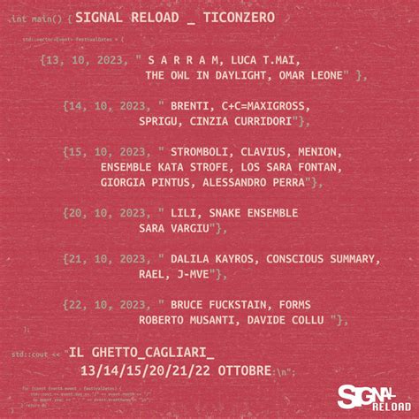 signal reload 2023 al ghetto di cagliari dal 13 al 22 ottobre
