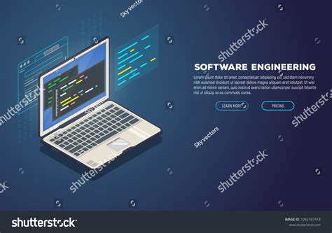 Isometric Laptop Software Development Soft Web Stock Vector Royalty Free Shutterstock