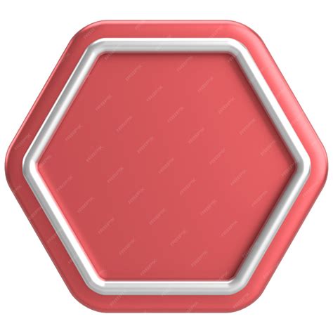 Premium Photo 3d Hexagon Button Empty Button 3d Illustration