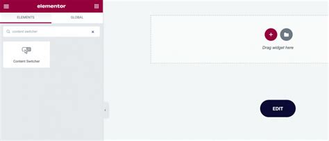 how to add and edit the elementor content switcher widget motopress