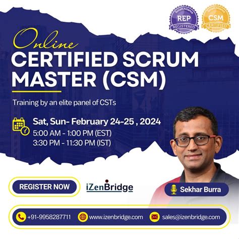 Sekhar Burra On Linkedin Izenbridge Csm Scrummaster Csmcertification Scrum…