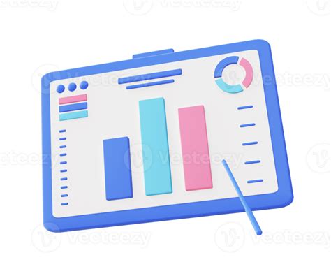 3d Illustration Icon Of Blue Statistic Chart Presentation 24830870 Png