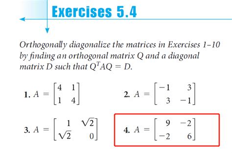solved exercises 5 4 orthogonally diagonalize the matrices