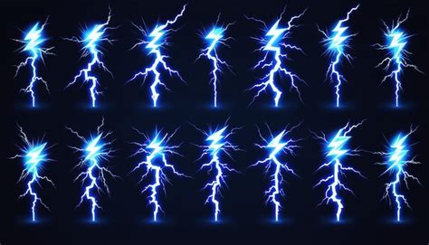 Premium Ai Image Game Asset Collection Animated Lightning And Thunderbolt