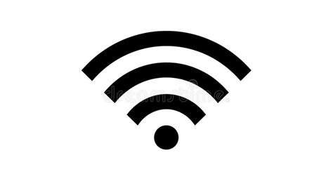Simplistic Icon Of A Wi Fi Signal Composed Of Three Curved Radiating Black Lines Stock