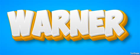 Warner | Yellow White 3D | Text Effect Generator