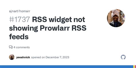 Rss Widget Not Showing Prowlarr Rss Feeds · Issue 1737 · Ajnarthomarr