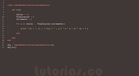 Poo Ruby Tabla De Valores Ecuacion Cuadratica