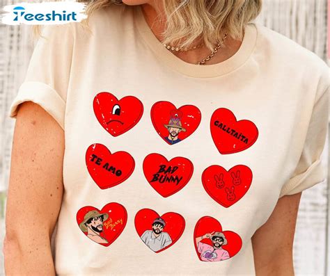 Bad Bunny Heart Shirt Xoxo Valentines Unisex T Shirt Crewneck