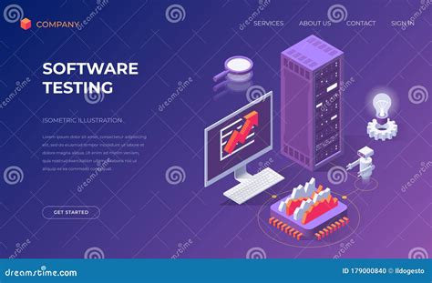 Landing Page For Software Testing Stock Vector Illustration Of