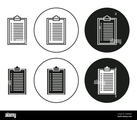 Summary Icon Vector Symbol Or Sign Set Collection In Black And White Outline Stock Vector Image
