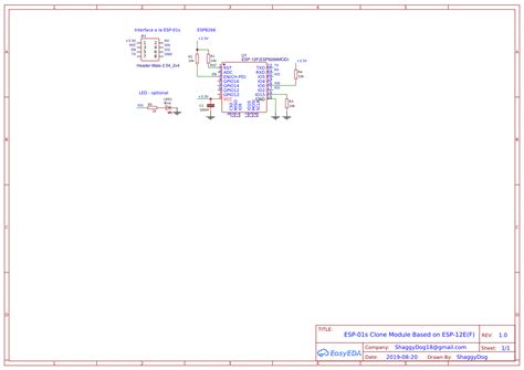 esp 01s clone based on esp 12e f simplified copy oshwlab