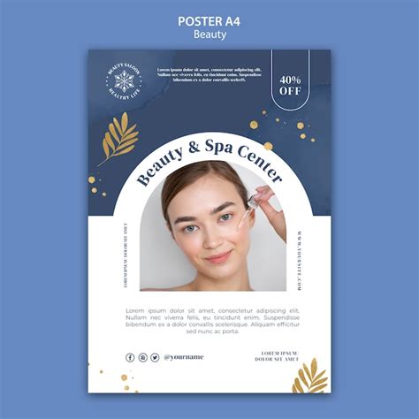 미용 및 스파 센터 포스터 템플릿 무료 Psd 파일