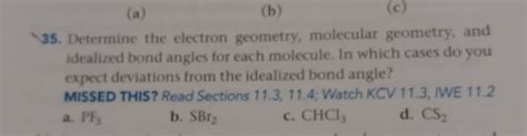 Solved B A 35 Determine The Electron Geometry