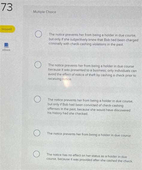 Solved 73 Skipped Ebook Check Cashing Business Susan Owns