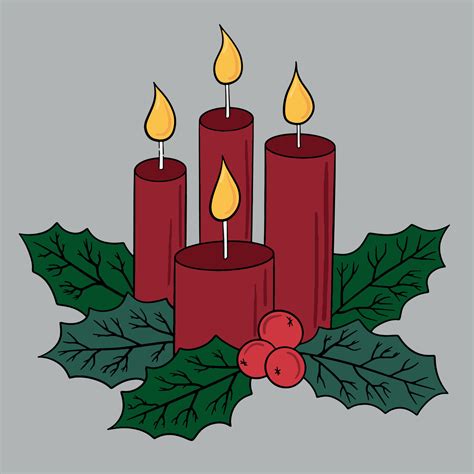Illustration Of Advent Wreath Vector 15303234 Vector Art At Vecteezy