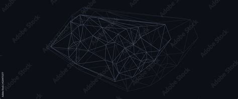 Abstract Diamond Shape Line Art With Soft Shadow Background Design Concept Ruby Shape Perfect