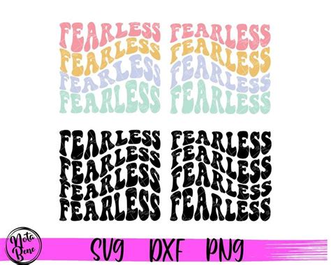 Fearless 4 Svg Inspirational Svg Wavy Letters Svg Cheerleader Svg