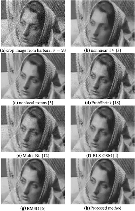 Denoising Results With Barbara σ 20 Comparison Of Various Methods