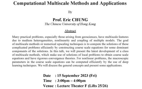 Department Of Mathematics Mathematics Colloquium Computational Multiscale Methods And