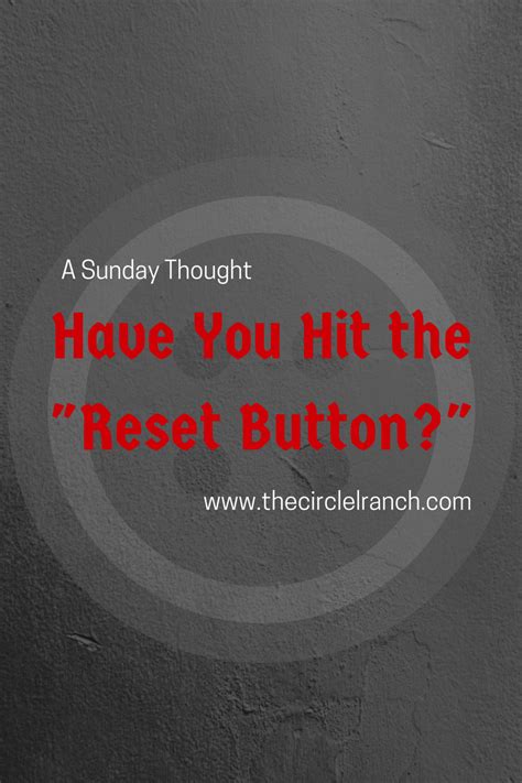 Have You Hit The Reset Button