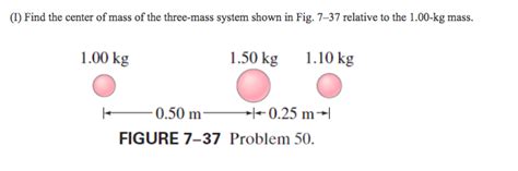 Solved Find The Center Of Mass Of The Three Mass System