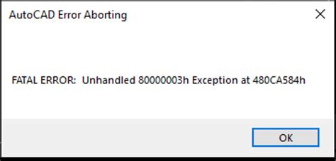 Fatal Error Unhandled 80000003h Exception At When Launching