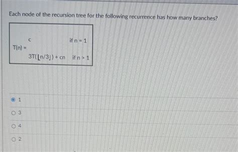 Solved Each Node Of The Recursion Tree For The Following
