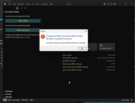 Cannot Connect To Wsl After Most Recent Update Bug Reports Cursor Community Forum