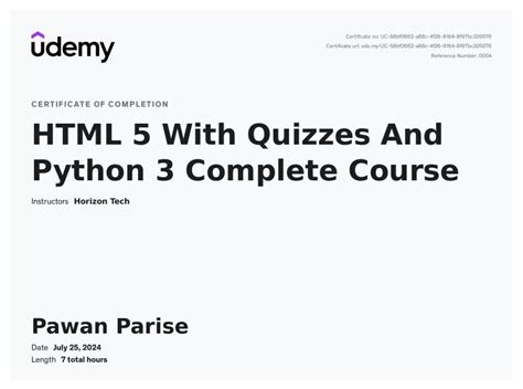 Pawan Parise On Linkedin Webdevelopment Python Html5 Continuouslearning Udemy Techskills