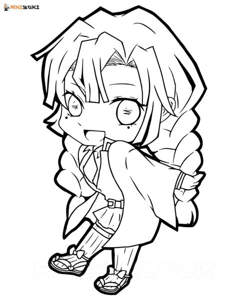 Mitsuri Kanroji Kawaii Coloring Page Free Printable Coloring Pages