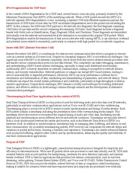 cs2204 written assignment unit 6 ipv4 fragmentation for udp send in