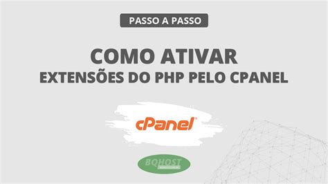 Como ativar extensões do PHP pelo cPanel YouTube