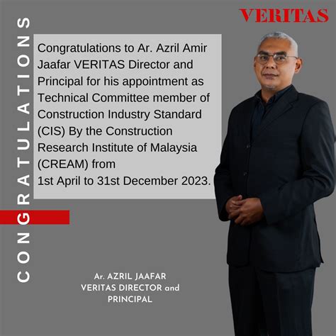 Veritas Design Group On Linkedin Congratulations Ar Azril Amir Jaafar For The Appointment