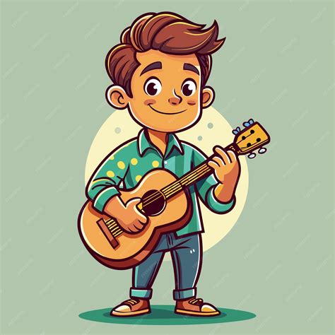 Premium Vector Cute Man Playing Ukulele Vector Clipart