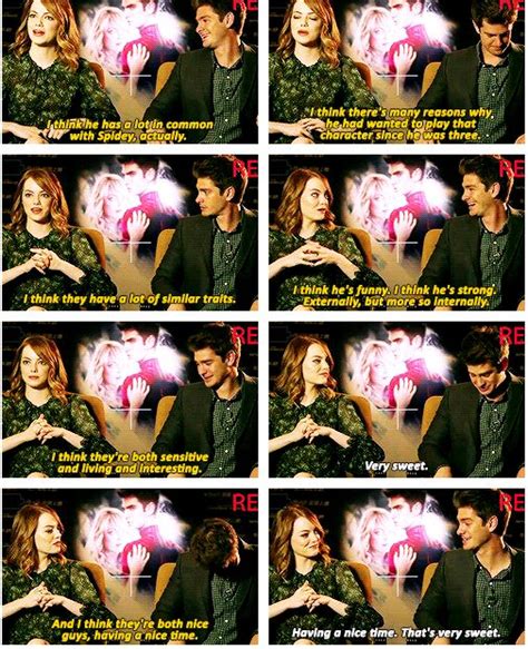 Emma And Andrew Emma Stone Andrew Garfield Amazing Spiderman Emma Stone