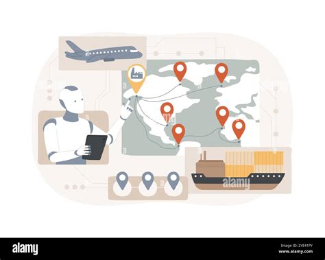 ai powered route optimization abstract concept vector illustration