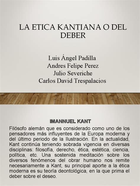 Etica Kantiana Pdf Immanuel Kant Moralidad