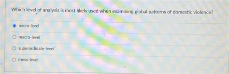 Which Level Of Analysis Is Most Likely Used When