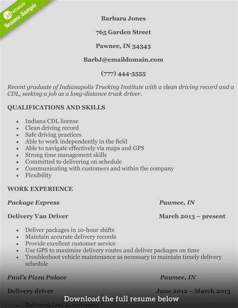 Cdl Class B Resume Examples — Scheduled Resume Templates Resume Examples Driver Job Resume